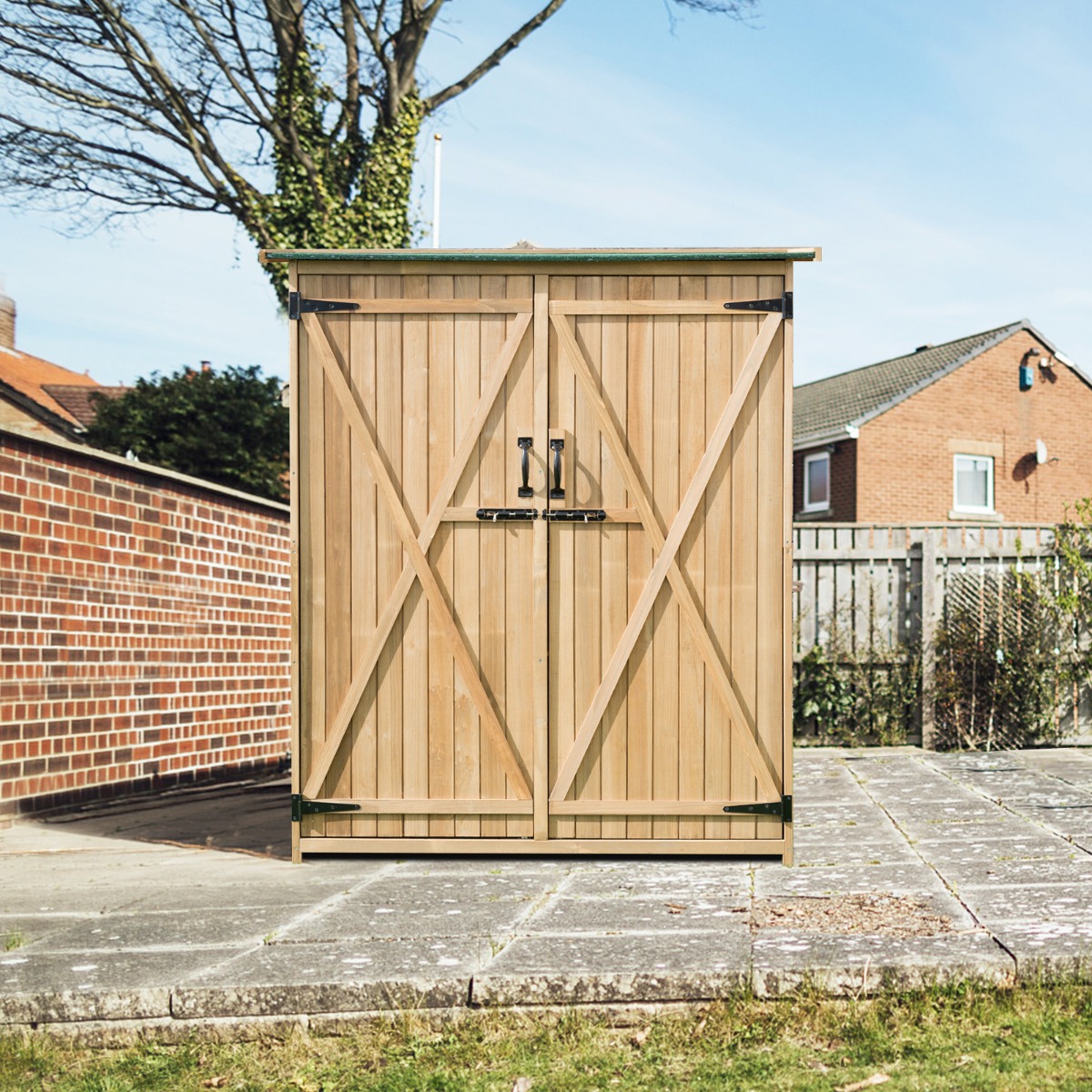 2 Door Waterproof Lockable Outdoor Storage Shed - Kuiwee.com