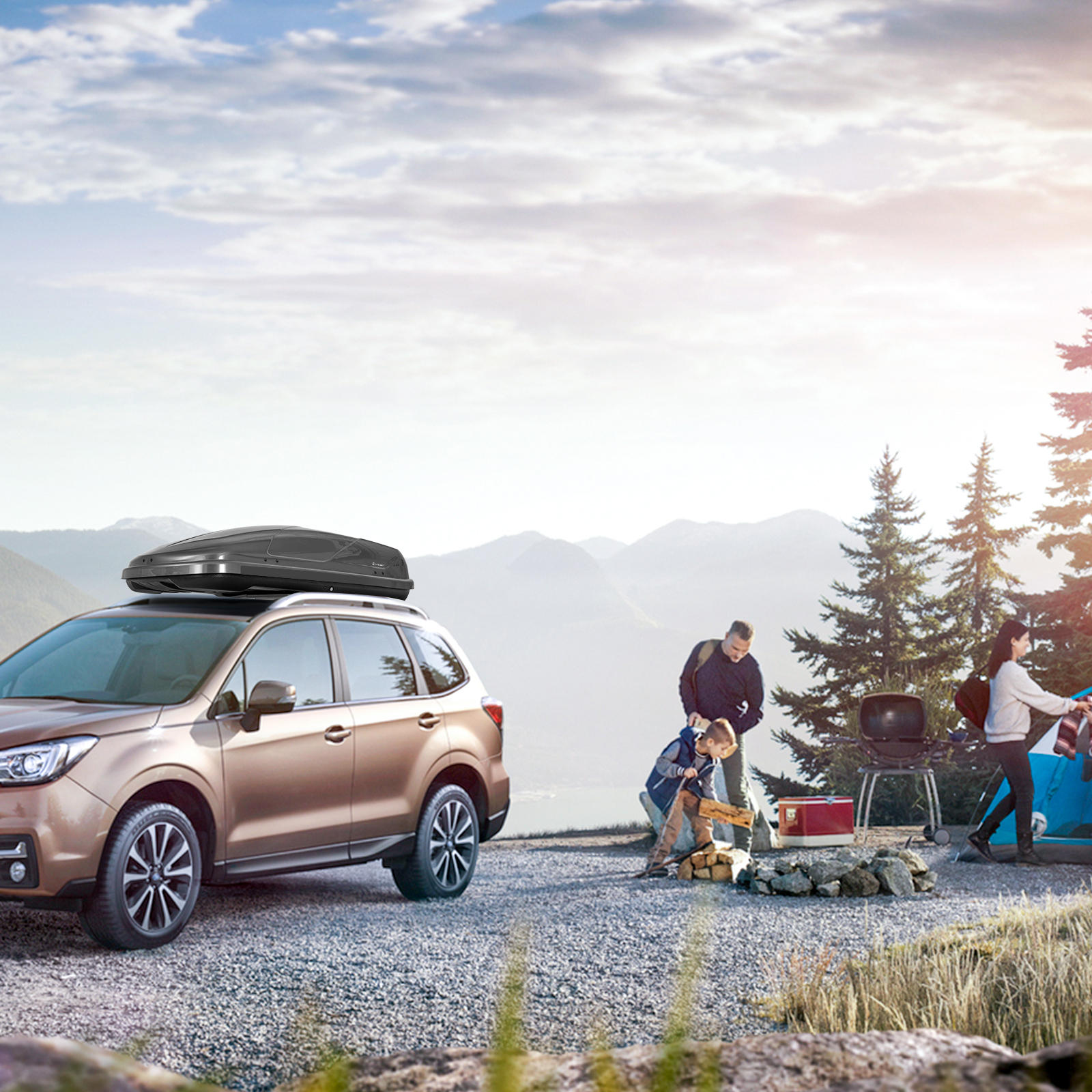 400l Car Rooftop Cargo Box With Security Keys And Dual Side Opening ...