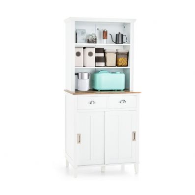 170 CM Freestanding Buffet with Hutch and Adjustable Shelves - Costway