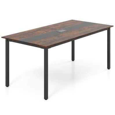 180 CM Conference Room Table with Cable Grommet for Office - Costway