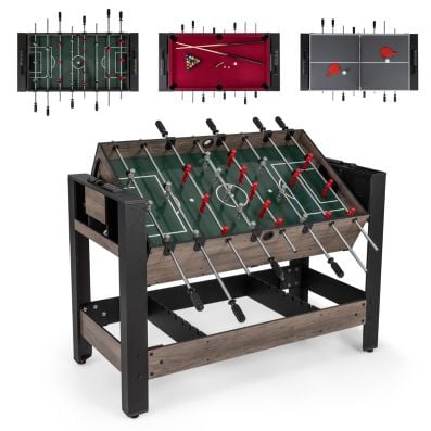 3-in-1 124CM Swivel Game Table with Foosball Pool Billiards Table ...