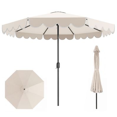 3m Patio Umbrella with Push Button Tilt and Crank - Costway