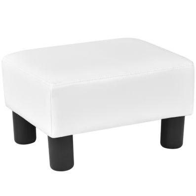 40 cm Rectangle PU Leather Small Footstool Ottoman - Costway