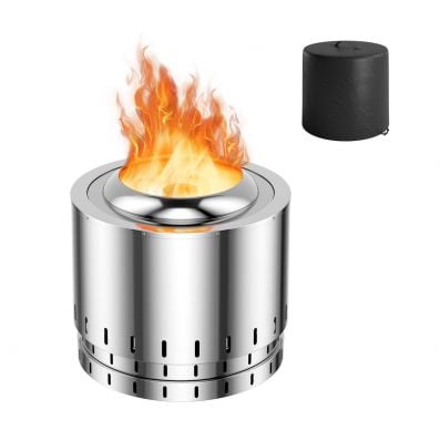 Stainless Steel Smokeless Fire Pit with Oxygen-enriched Fire Technology ...