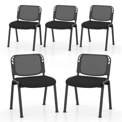 5 Piece Modern Stackable Upholstered Armless Conference Reception Chair ...