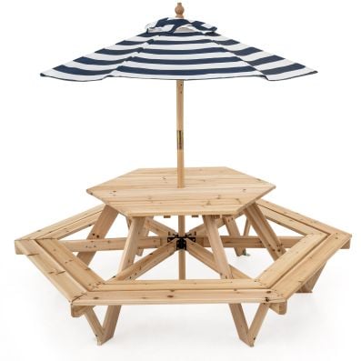Children Activity Table with Chairs and Umbrella for Backyard or Patio ...
