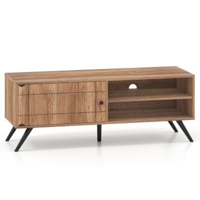 Mid Century Modern Entertainment Center with Cable Hole and Raised Legs ...