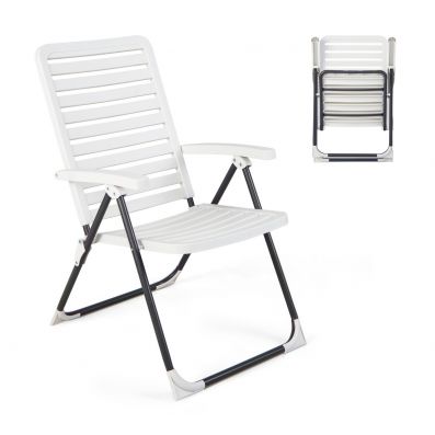 Two-fold Adjustable Reclining Folding Chair with 7-Level Backrest - Costway