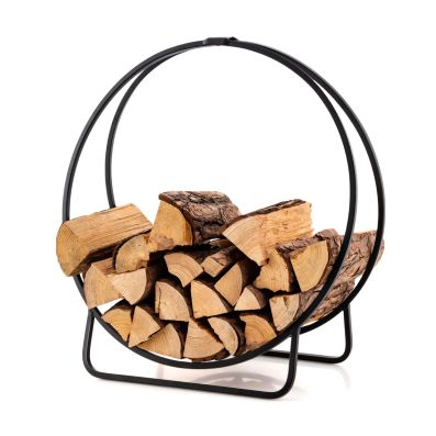 60 cm Tubular Metal Firewood Log Hoop with 230KG Capacity for Indoor ...
