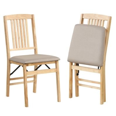 Folding Dining Chairs Set of 2 Upholstered Kitchen Chairs with Padded ...