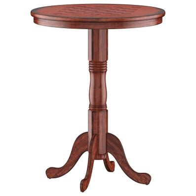 Wooden Pub Pedestal Dining Table with Stable Base and Spacious Tabletop ...