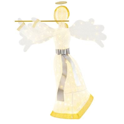 1.5 M Lighted Christmas Angel with 100 LED Lights and Zip Ties - Costway