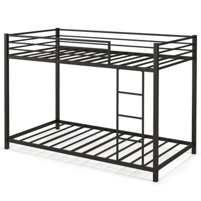 Low Profile Single Over Single Bunk Beds with Ladder and Full-length ...