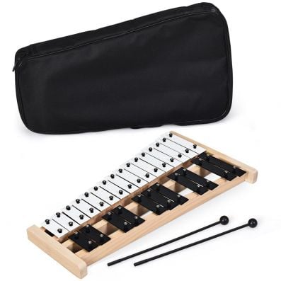 27 Notes Full Size Glockenspiel Xylophone with Carrying Bag - Costway