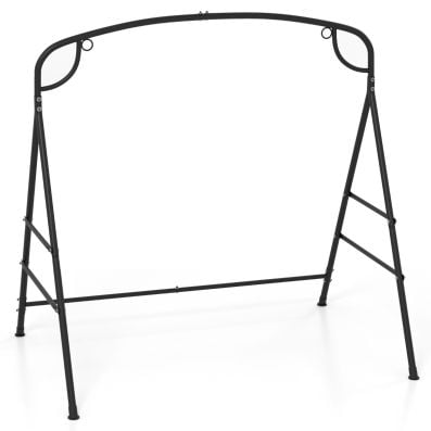 Patio Metal Swing Stand with Double Side Bars and 2-Ring Design - Costway