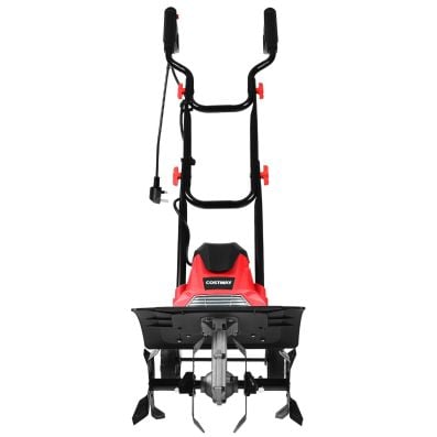 Mini Cultivator with Foldable Handle and Adjustable Wheels - Costway