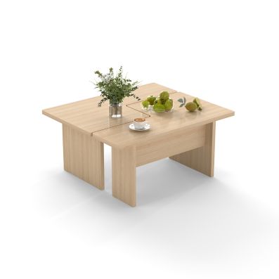 Modular Coffee Table Set of 2 L Shaped Center Tables for Small Space ...