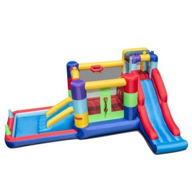 Building Block Inflatable Bounce House with 2 Slides and Ocean Ball ...
