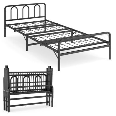 Portable Folding Bed with Headboard and Footboard for Guest Room - Costway