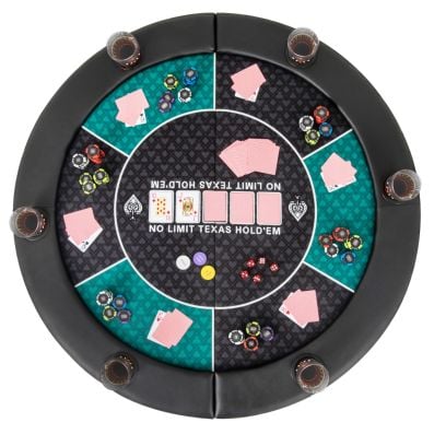 Portable Round Blackjack Board Game Mat with Carrying Bag - Costway