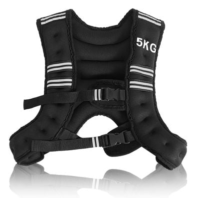 Weighted Vest 5 kg with Reflective Stripe and Adjustable Strap - Costway