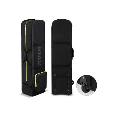 Soft-Sided Golf Travel Bag with Wheels - Costway