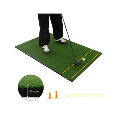 20 mm Golf Hitting Mat Includes 2 Rubber Tees and 2 Alignment Sticks ...