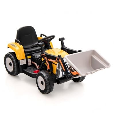 12V Battery Powered Loader Digger with Adjustable Arm and Bucket - Costway