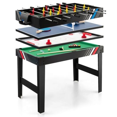 125CM 4-in-1 Multi Games Table with Accessories for Home Play Room ...