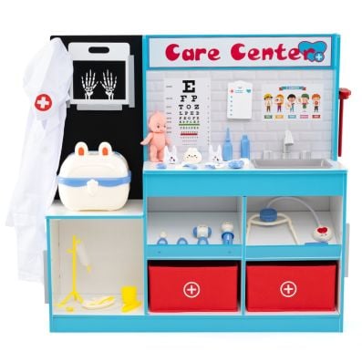 Wood Medical Center Toy Set with Examine Region and Height Measurer ...