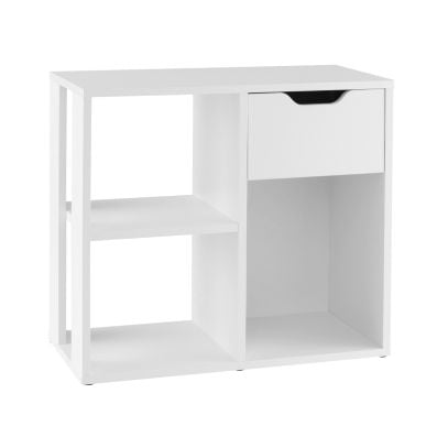 3-Cube Wooden Storage Shelf with Drawer - Costway