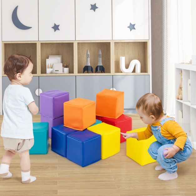 12 PCS Foam Building Blocks 5.5" x 5.5" Colorful Climbing Foam Soft ...