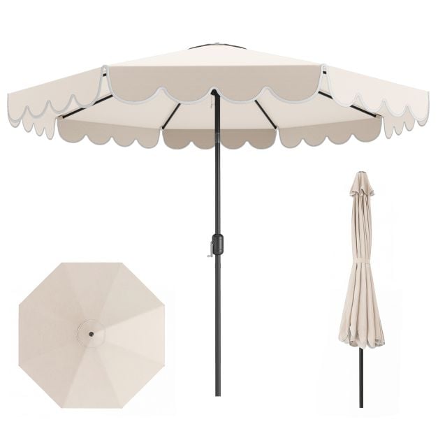 3m Patio Umbrella with Push Button Tilt and Crank - Costway