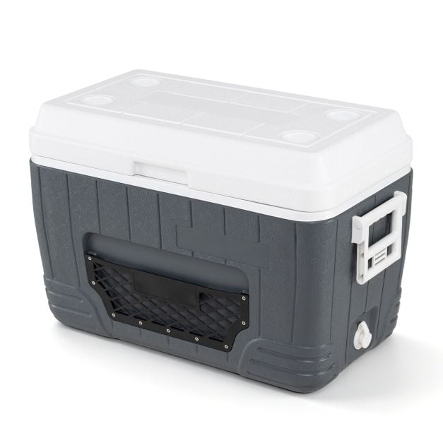 45 L Insulated Portable Cooler Hard Shell with 4 Cup Holders and Drain ...