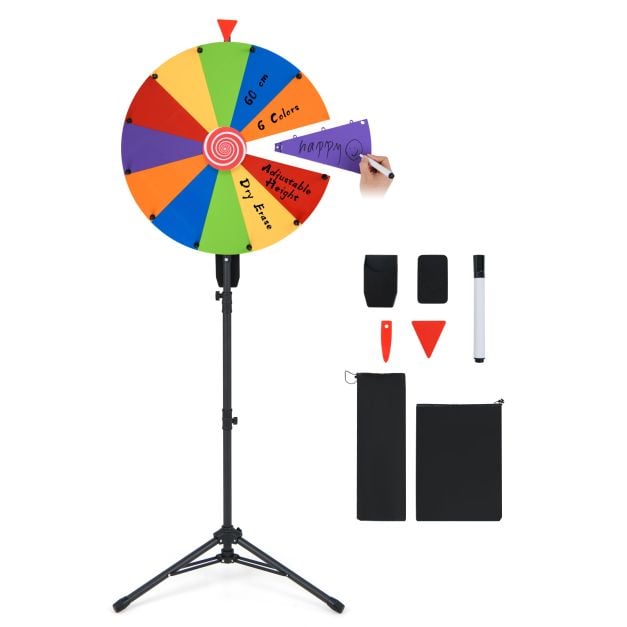 60 CM Portable and Height Adjustable Spinning Wheel with Folding Tripod ...