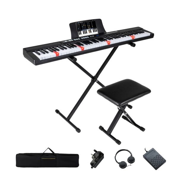 88-Key Electric Piano Keyboard Digital Piano with Adjustable Stand and ...