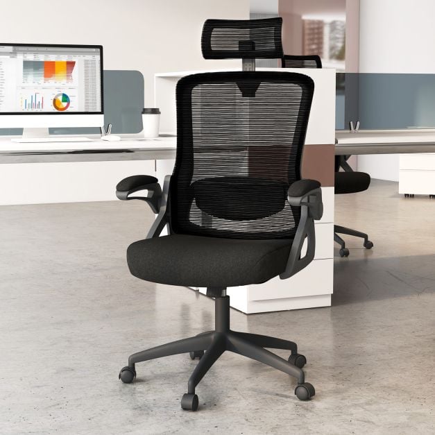 Ergonomic Office Chair With Lumbar Support Home Blisswood Mesh Office
