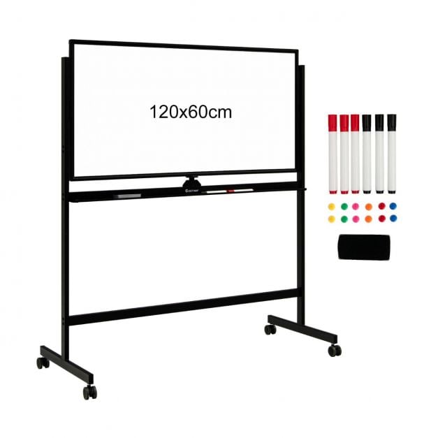 Double-Sided Magnetic Mobile Whiteboard with Magnets Pens and Eraser ...