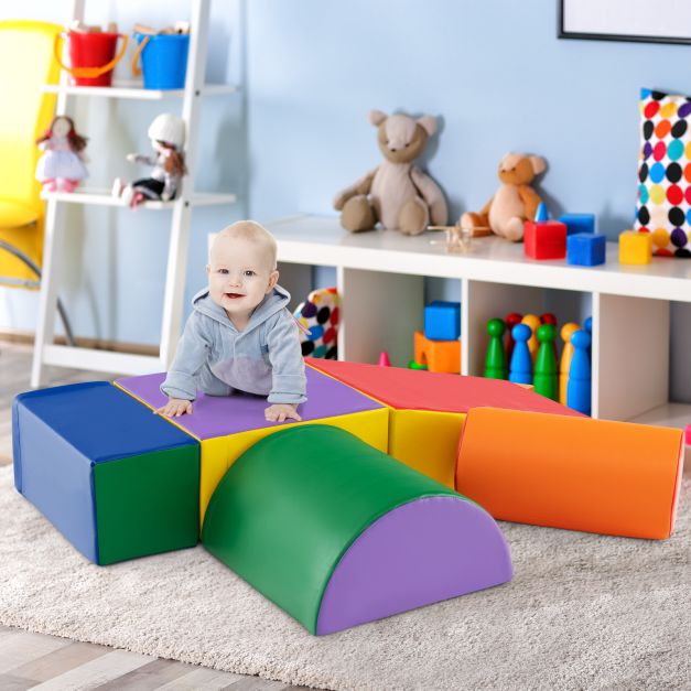 5-Piece Soft Waterproof Kids Climb and Crawl Activity Playset - Costway