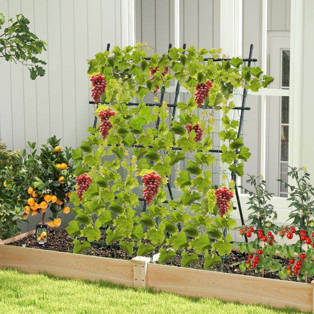 Vertical Garden Supports VidaXL Garden Plant Supports With 3 Rings 5