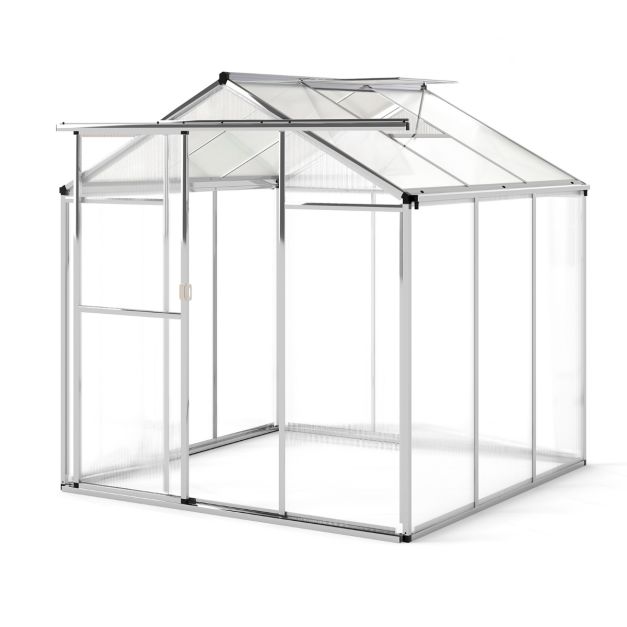 185 x 185 cm/244 x 185 cm Greenhouse Large Walk-in Green House - Costway
