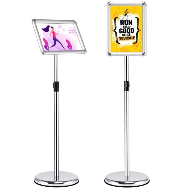 360 Degrees Rotatable A4 Poster Stand with Adjustable Height - Costway
