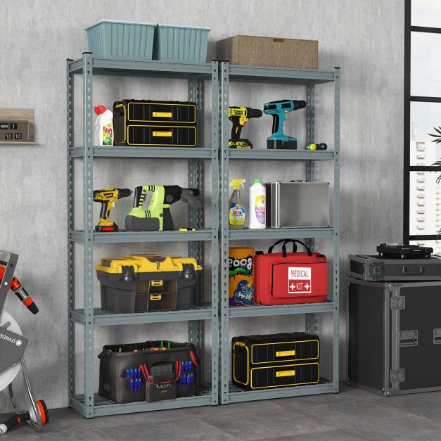 Metal Shelves Garage 3 X Galvanised Garage Shelving Unit (175KG)