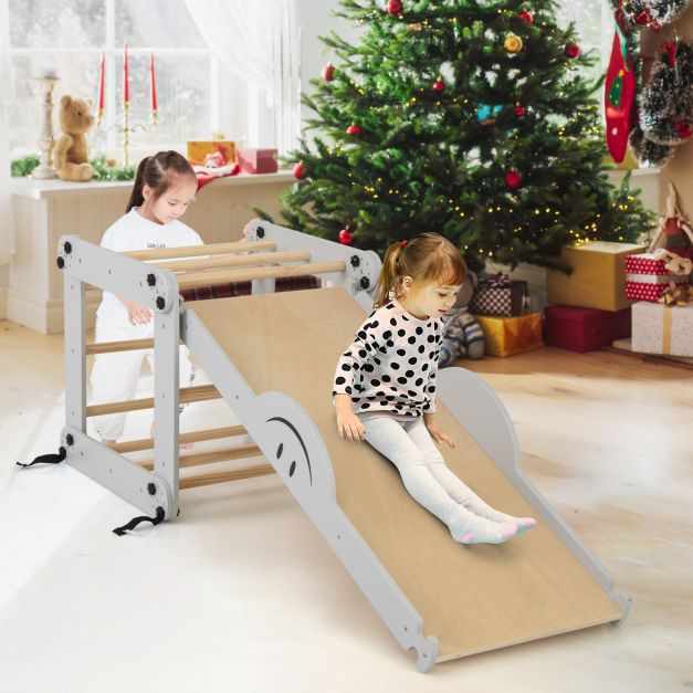 Montessori Climbing Set for Toddlers Foldable with Fun Seesaw - Costway