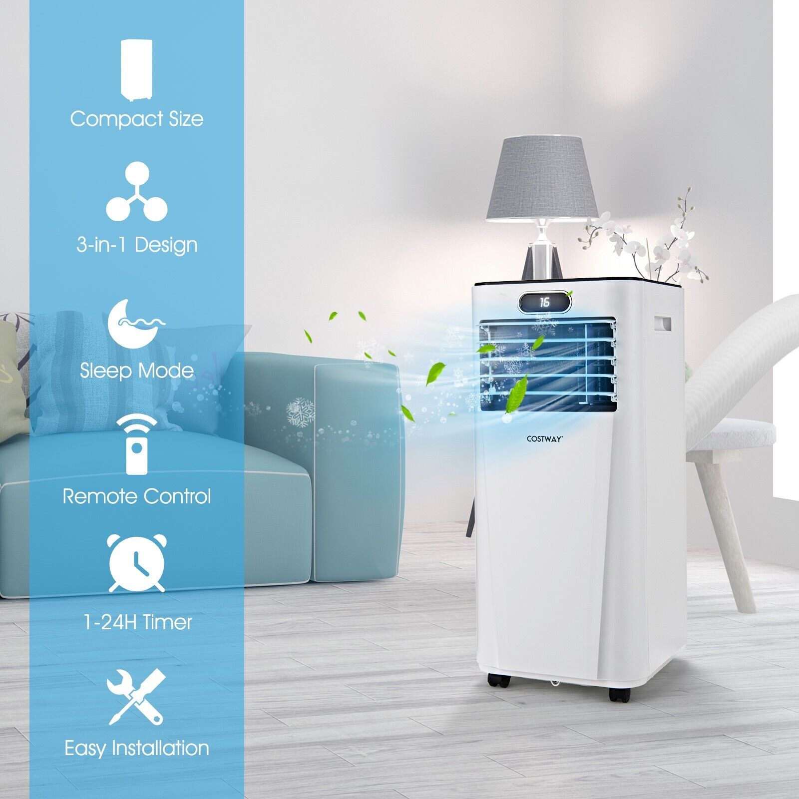 Portable 3 In 1 Air Conditioner With Remote Control And Sleep Mode ...