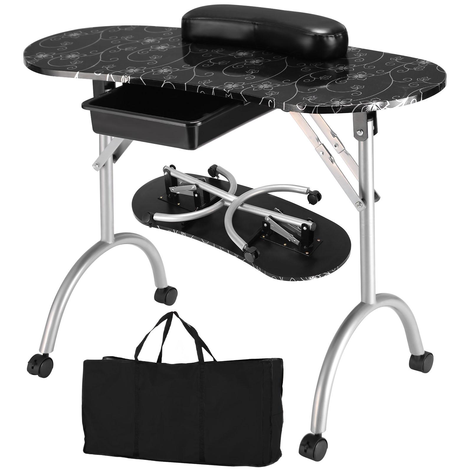 Portable Nail Table Station Manicure Tech Desk Nails Art Table 4 ...