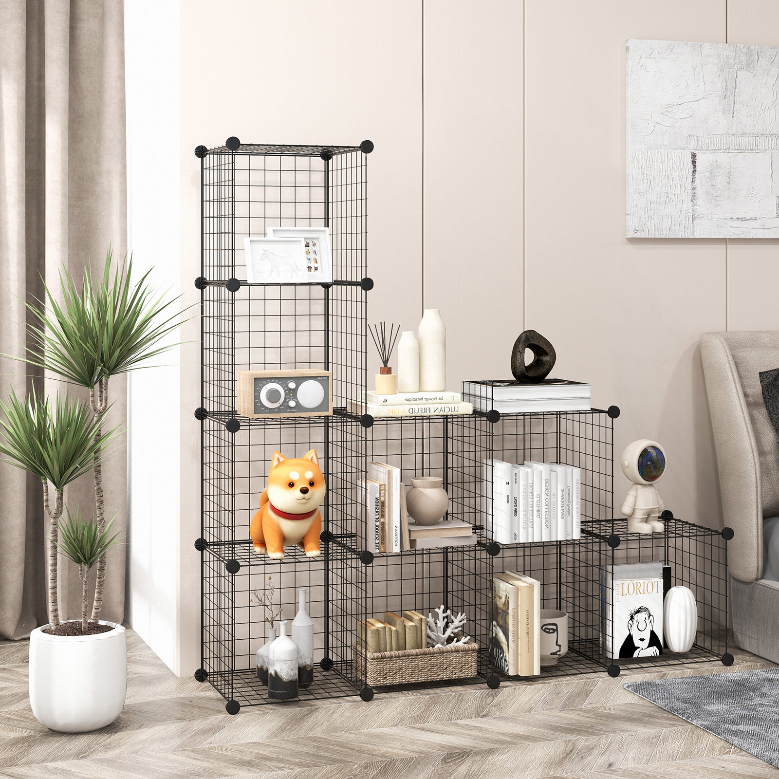 12 Wire Cube Storage Unit Black - Kuiwee.com