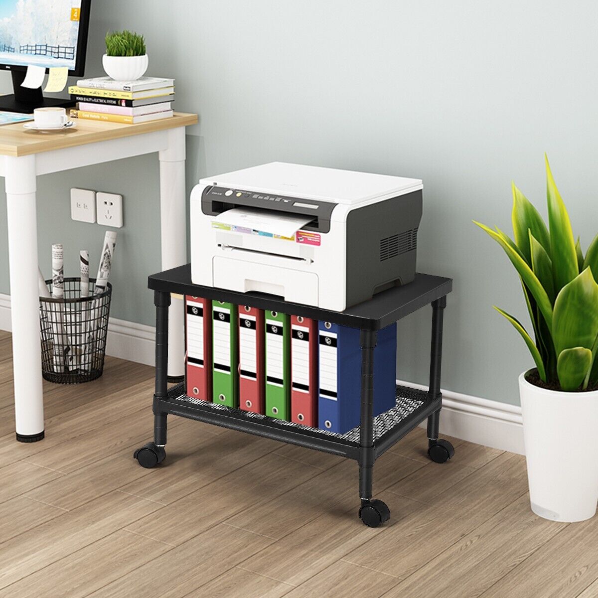 23 Tier Height Adjustable Mobile Printer Stand 2 Tier - Kuiwee.com