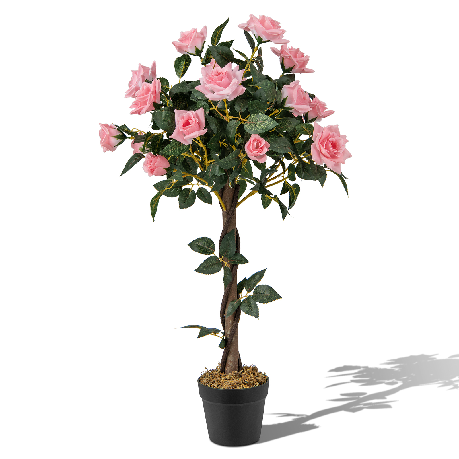 93 Cm Artificial Flower Tree Faux Floral Plant With Pine Roses - Kuiwee.com