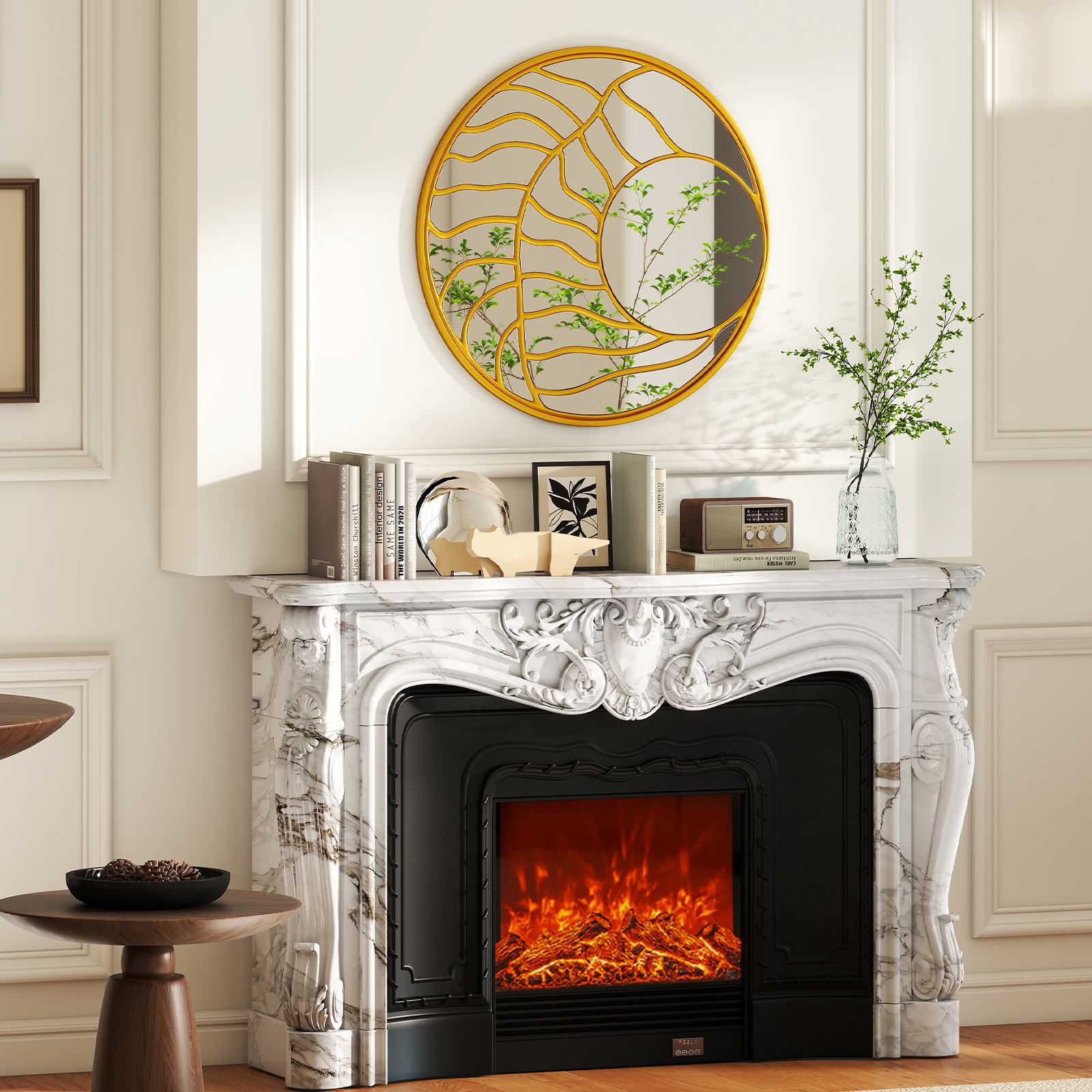 Gold Wall Mirror With Irregular Frame For Living Room Entryway Golden ...